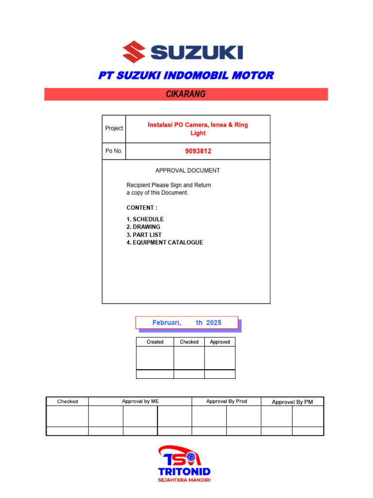 Approval Document for Equipment Installation | PDF