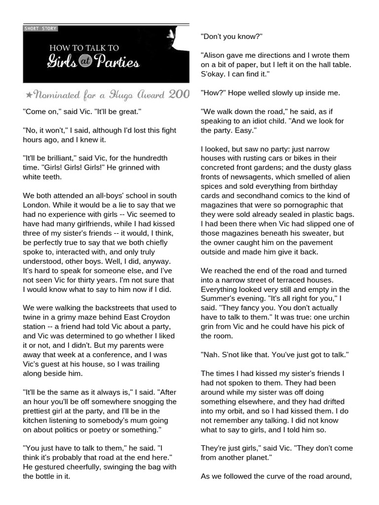 How To Talk To Girls at Parties | PDF