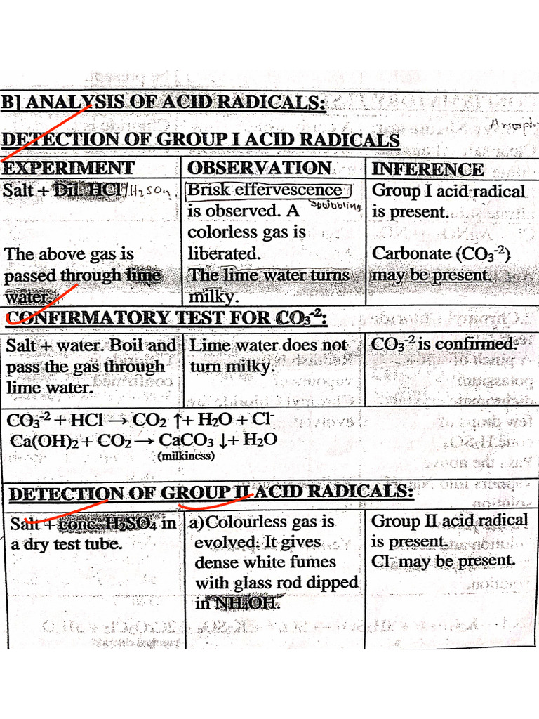 Class 11 Chemisrty Salt Analysis | PDF