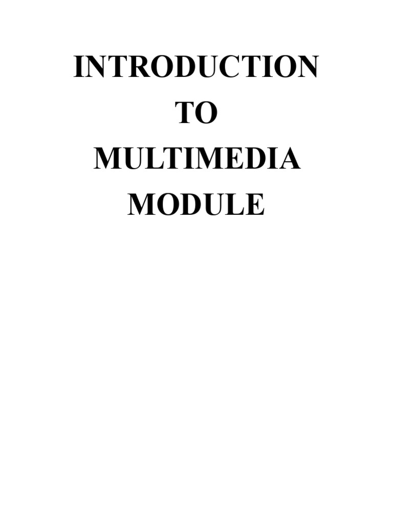 introduction to multimedia module | PDF | Multimedia | Data Compression