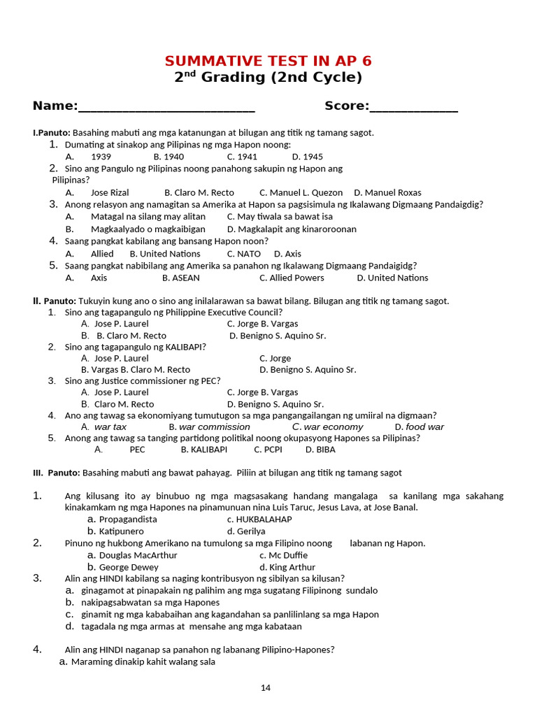 2NDQ-2nd Cycle - AP | PDF