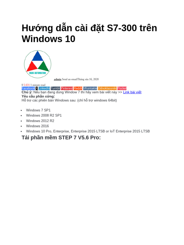 Hướng dẫn cài đặt S7-300 | PDF