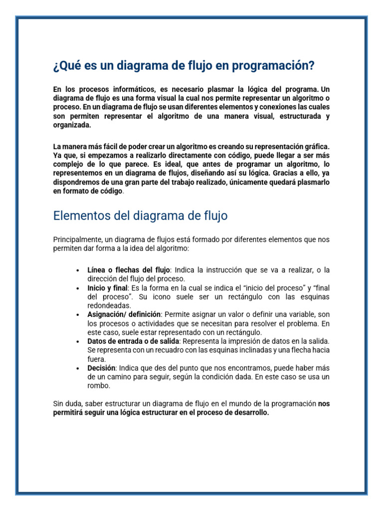 Diagrama de flujo en programación | PDF