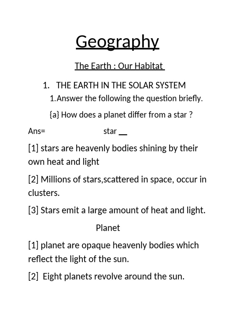Earth vs. Stars: Key Differences | PDF