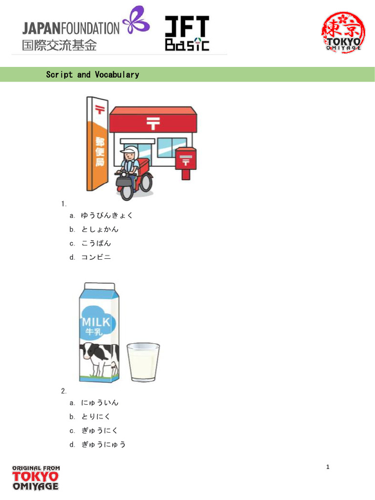 Soal JFT Basic Level Intermediate 6 | PDF