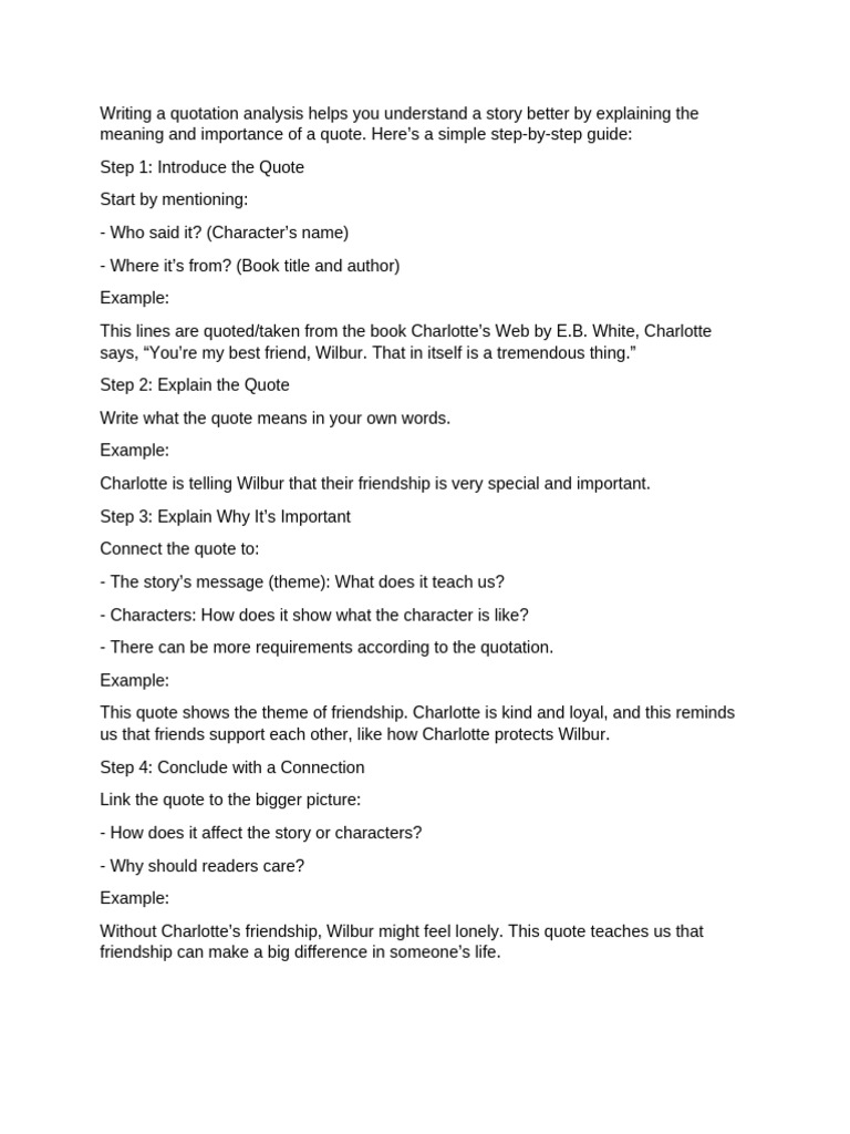 Steps of Quotation Analysis | PDF