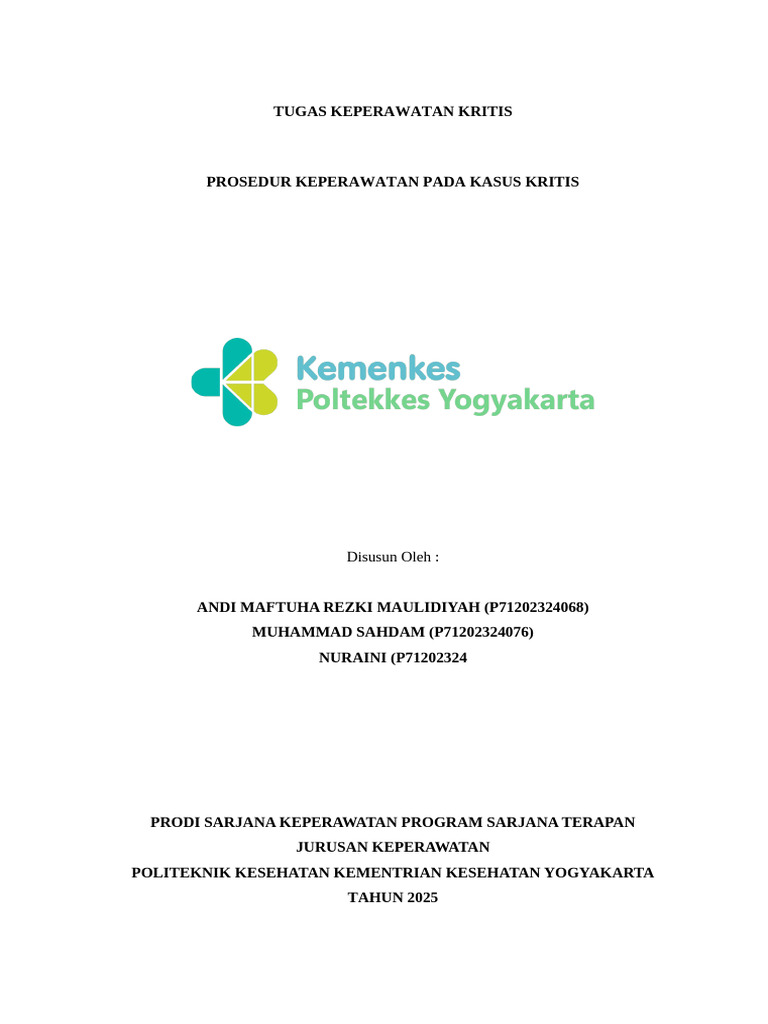 Prosedur Keperawatan Kasus Kritis | PDF