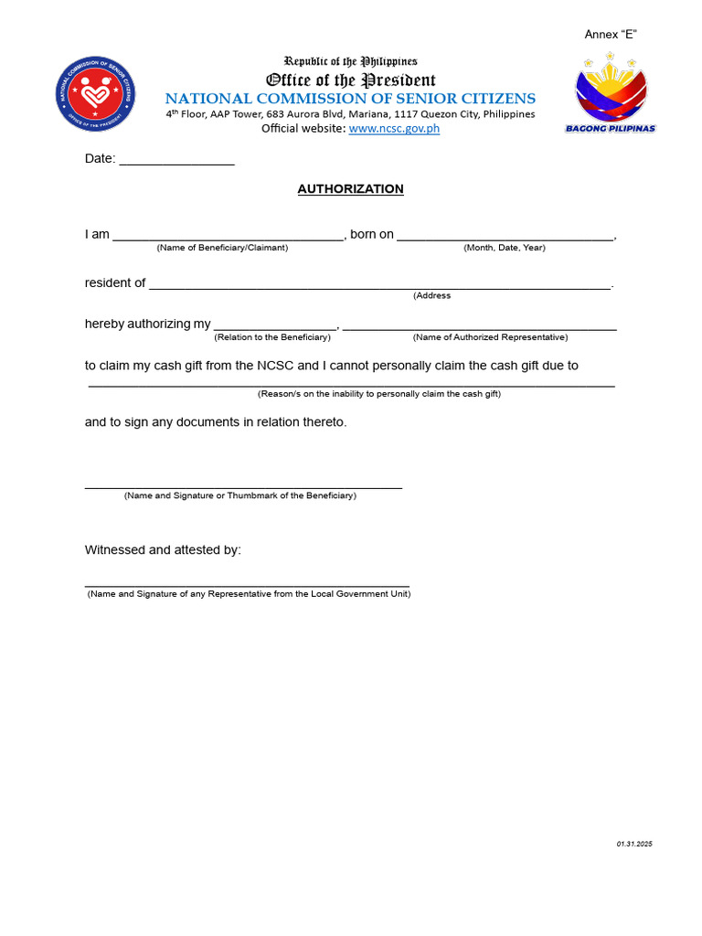 (Annex E.) Authorization Letter | PDF