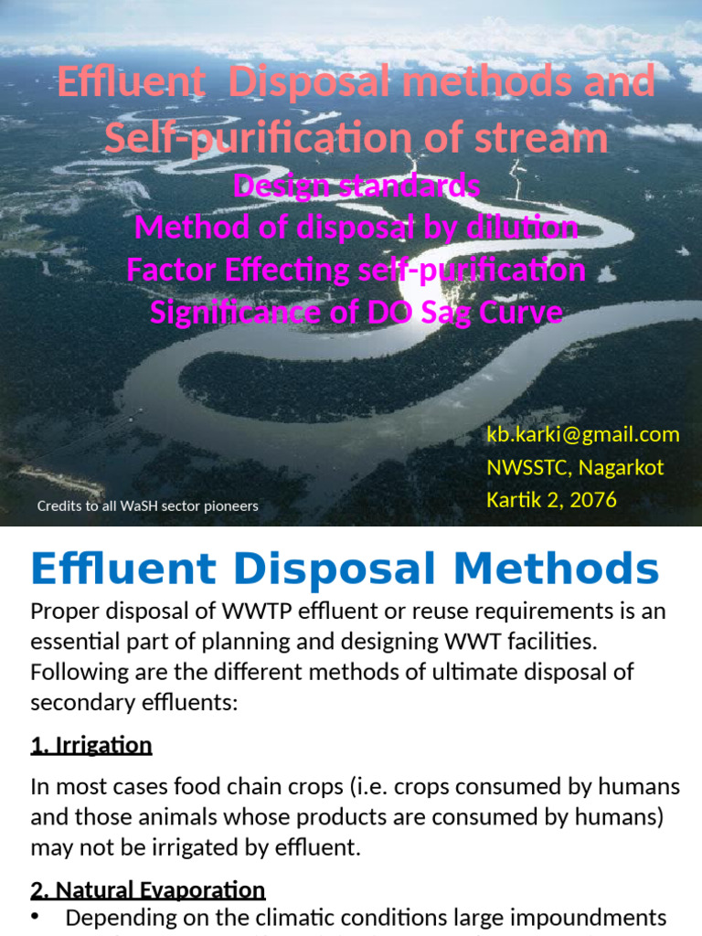 Effluent Disposal method and Self-purification of stream | PDF ...