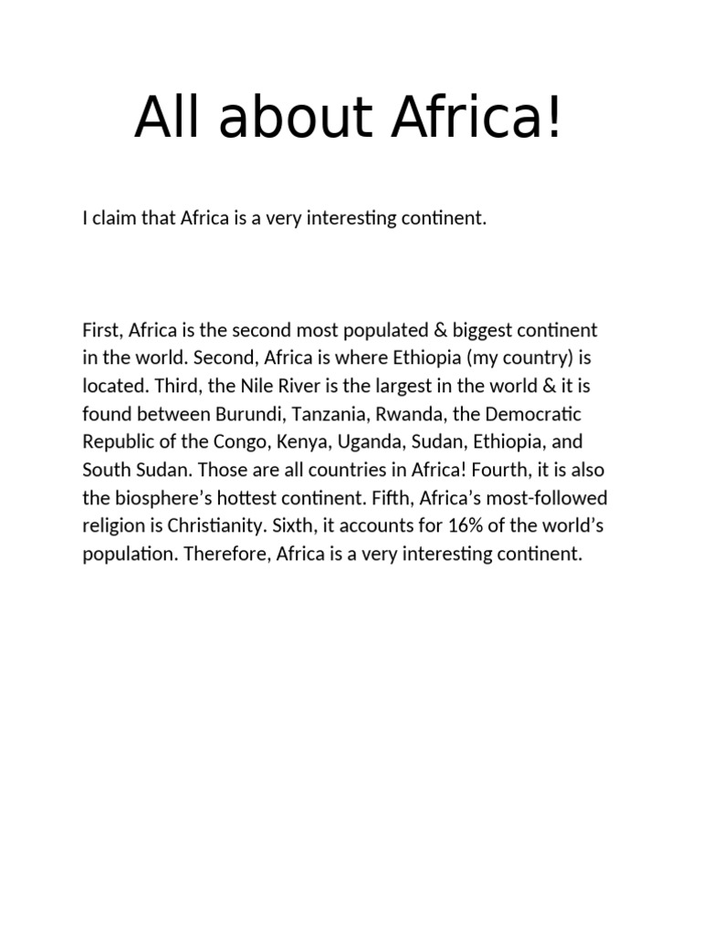 Fascinating Facts About Africa | PDF