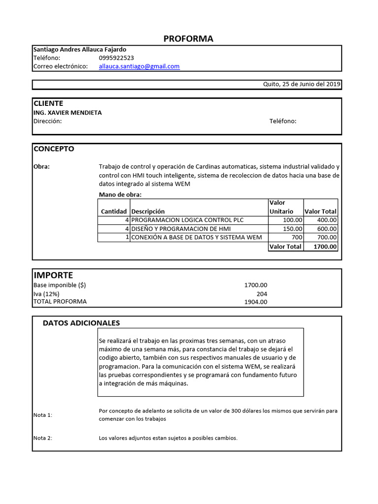 PROFORMA | PDF