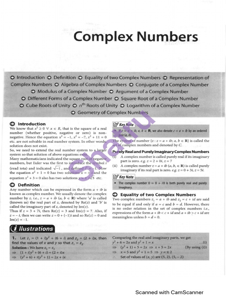 Complex Numbers Theory Rev[1] Copy | PDF