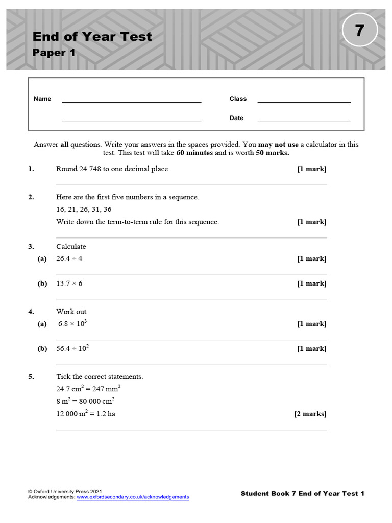 CAIELSMAT Y7 c00 pt001 | PDF | Arithmetic | Elementary Mathematics