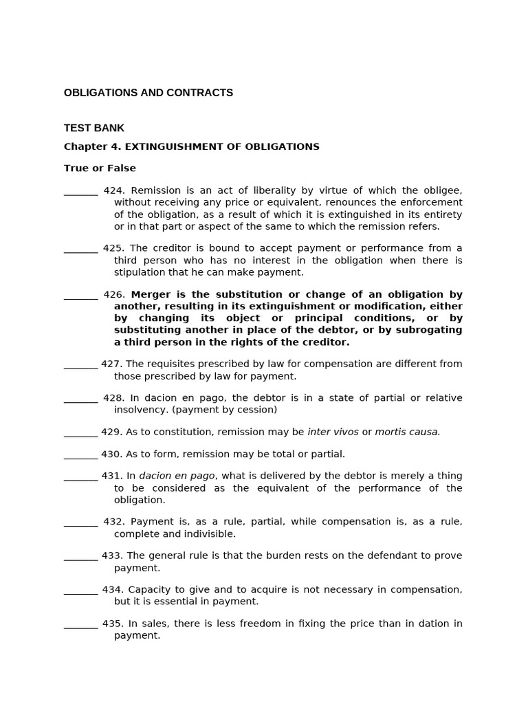 Extinguishment of Obligations Test Bank | PDF | Payments | Debt