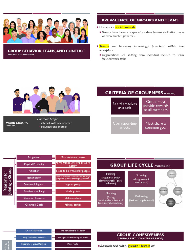 Group Behavior, Teams, and Conflict | PDF | Group Cohesiveness | Goal