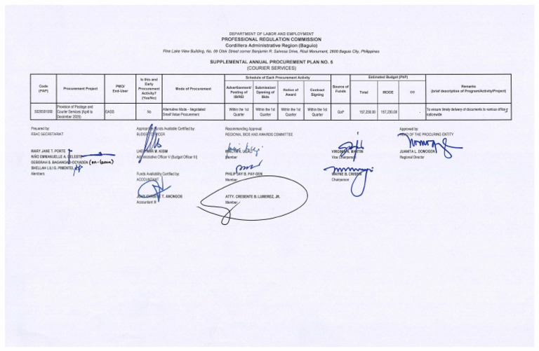 Supplemental App No. 5 - Courier Services | PDF