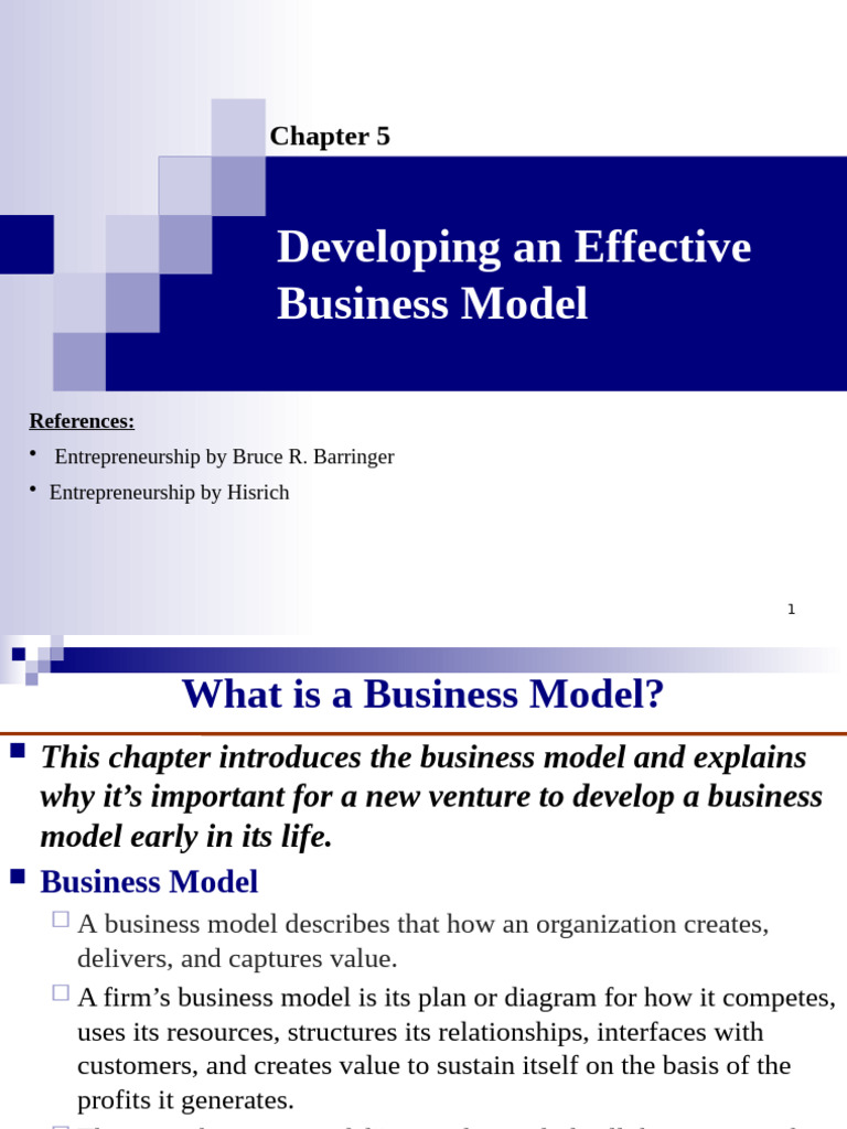 Lec 05 Developing an Effective Business Model (1) | PDF | Business Model | Franchising