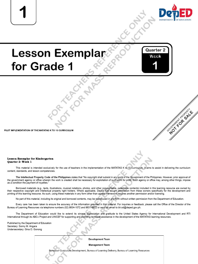 Le Reading&Literacy 1 q2 w1 | PDF | Word | Curriculum
