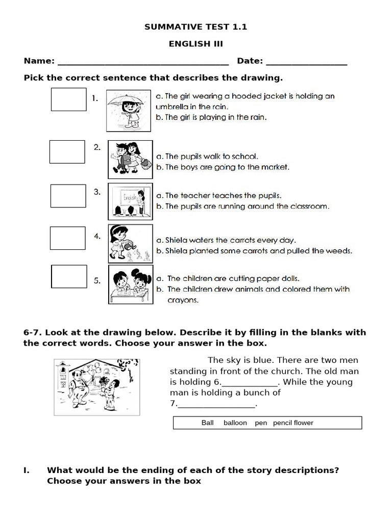 English III Summative Test Instructions | PDF