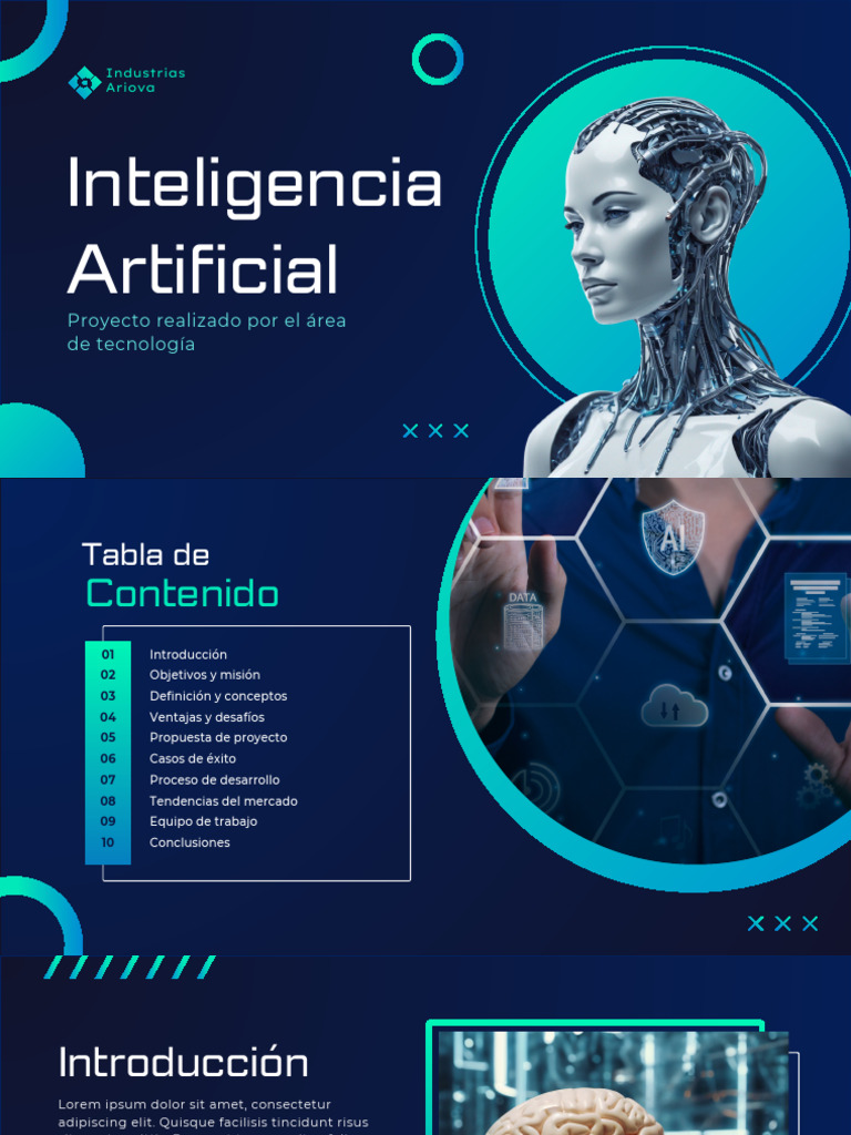 Presentación Proyecto de Inteligencia Artificial Profesional Tecnológico Azul Oscuro y ...