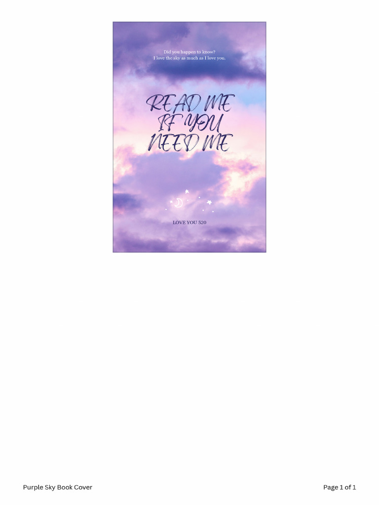Purple Sky Book Cover | PDF