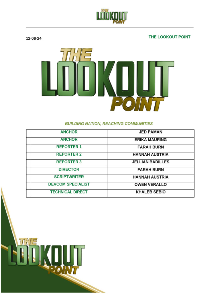The Lookout Point Script 00 | PDF