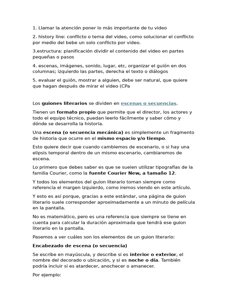 Tips para Hacer Un Guión | PDF | Guión