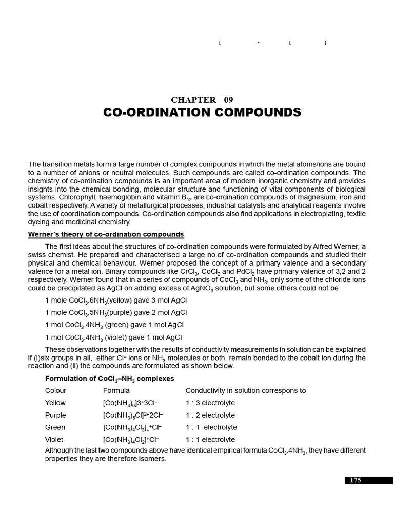 Coordination Compounds in Inorganic Chemistry | PDF | Coordination ...
