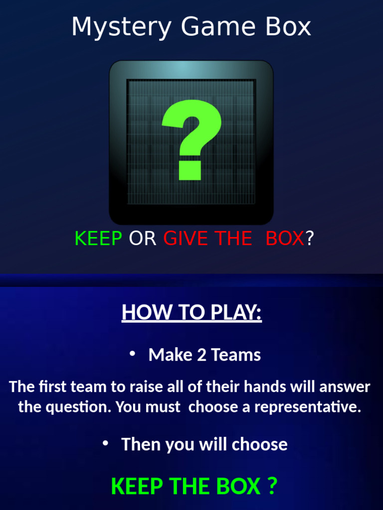 Mystery Box Template | PDF