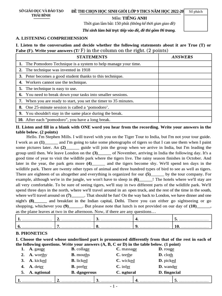 De ANH - HSG9 - 2022 2023 OK | PDF