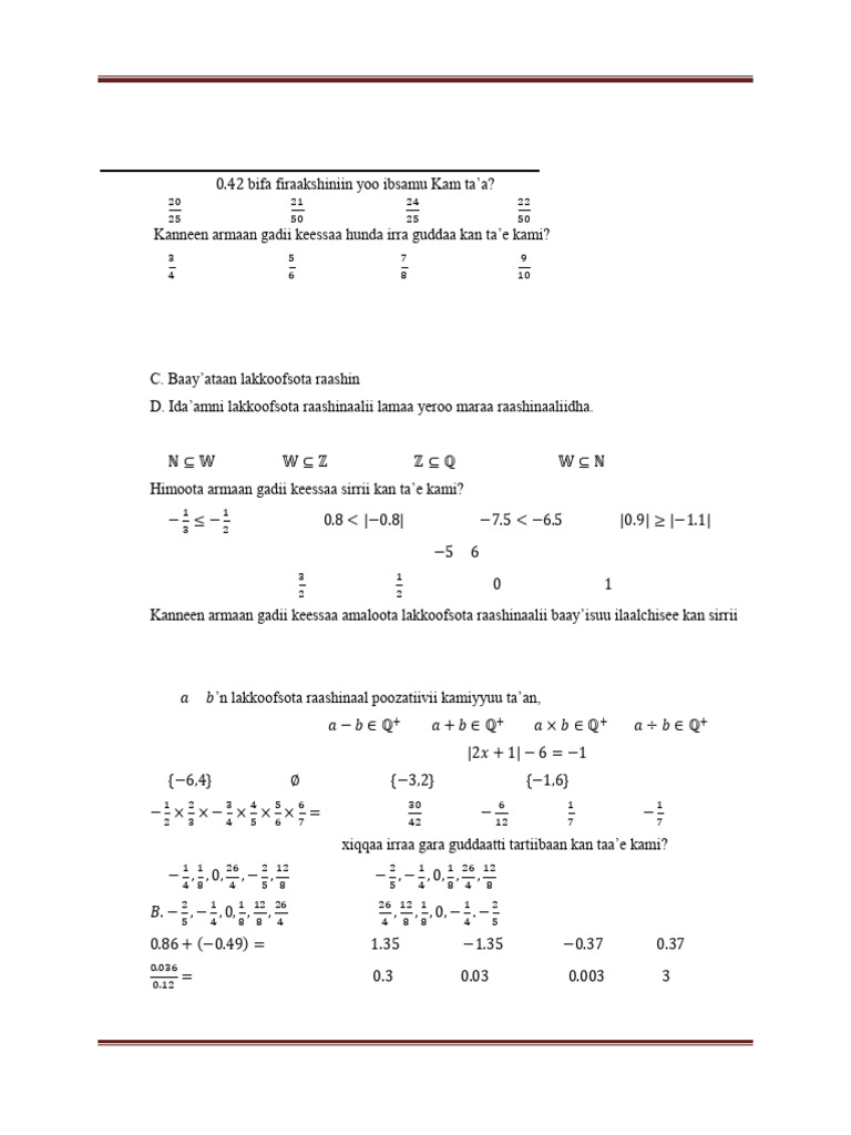 Maths G8 Worksheet 2017 | PDF