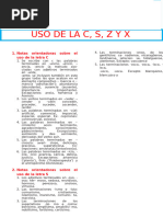 Reglas del uso de C, CC y X | PDF | Morfología | Morfología Lingüística
