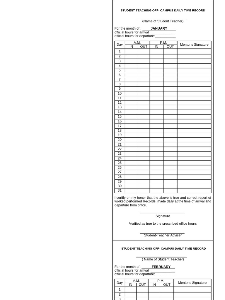 DTR Off Campus | PDF