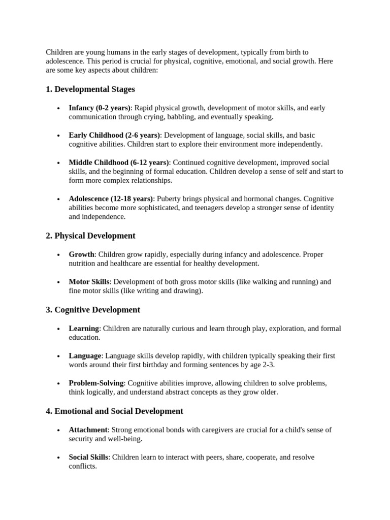 Child Description | PDF | Child Development | Adolescence
