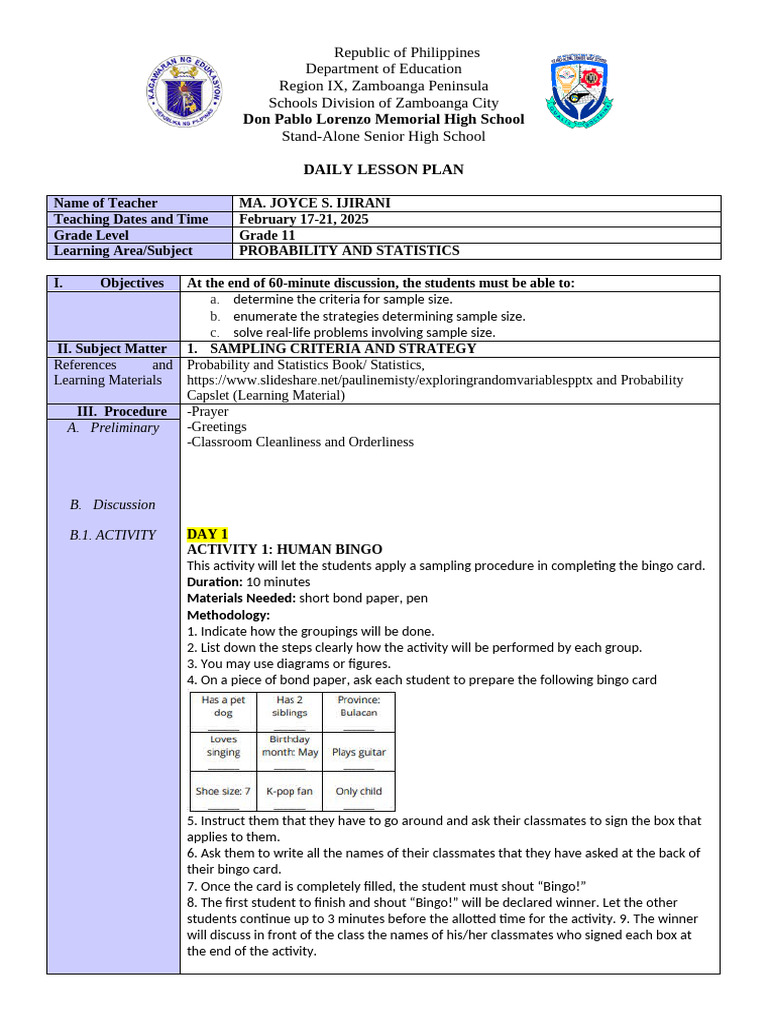 Statprob LP Sampling Criteria and Strategy | PDF | Sampling (Statistics) | Sample Size Determination