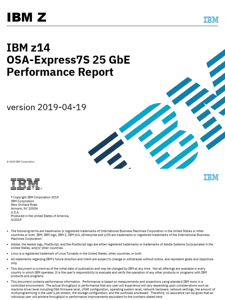IBM z14 OSA-Express7S 25 GbE Performance Report - 2019-04-19 - 0 | PDF ...
