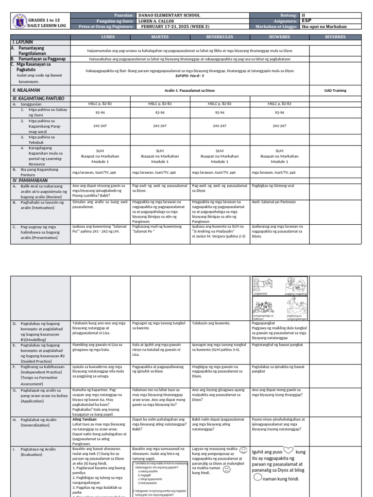 DLL - Esp 2 - Q4 - W1 | PDF