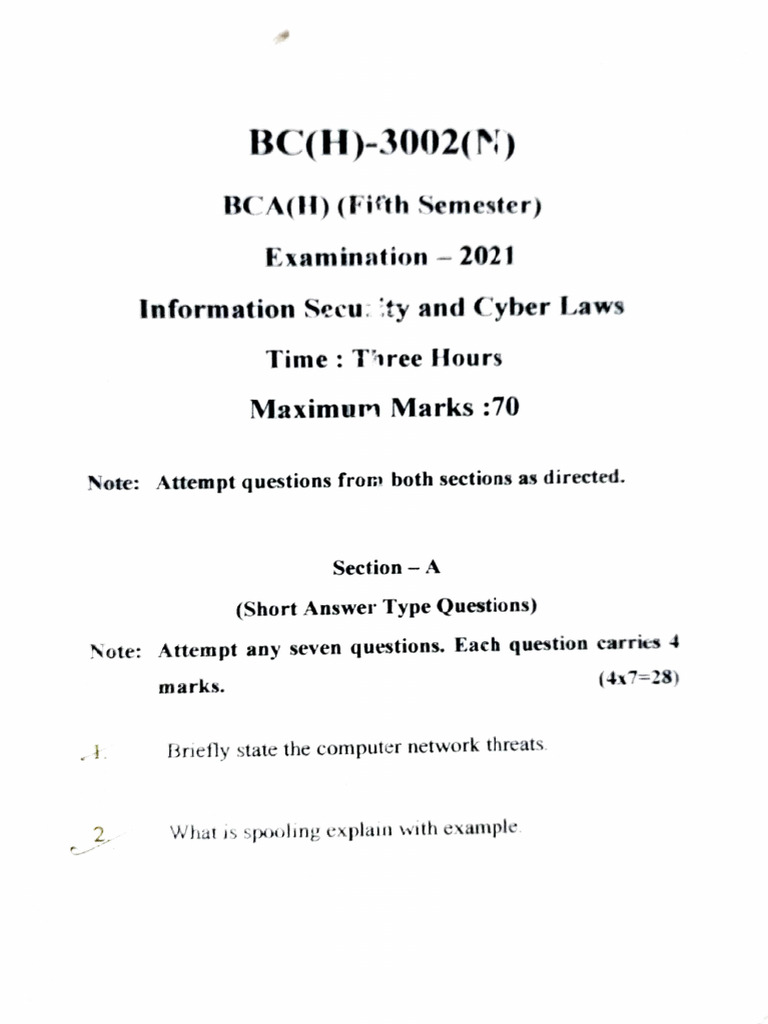 5th Sem 2021. Paper | PDF | Encryption | Cryptography