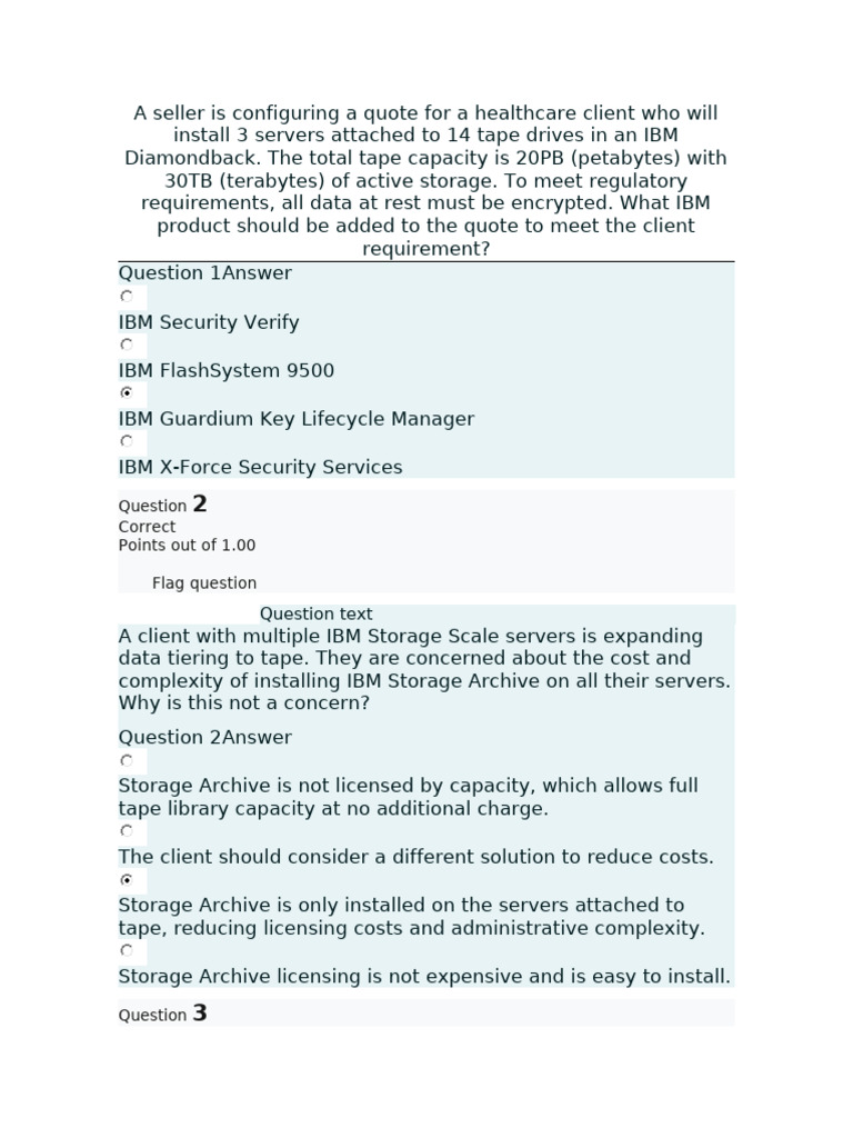 IBM Storage Archive and Active Archive Solution Level 2 Quiz | PDF | Computer Data Storage ...