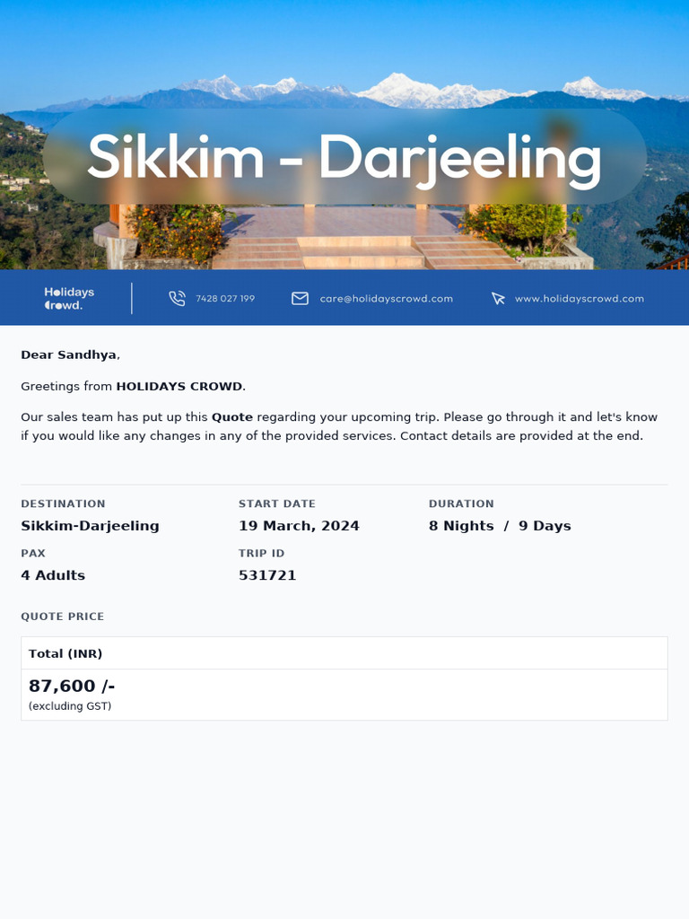 # 531721 - Sandhya - Sikkim-Darjeeling | PDF | Payments