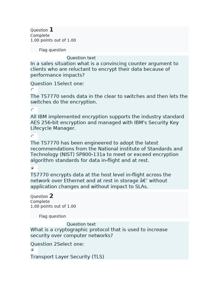 IBM TS7700 Virtual Tape Library Level 2 Quiz | PDF | Transport Layer ...