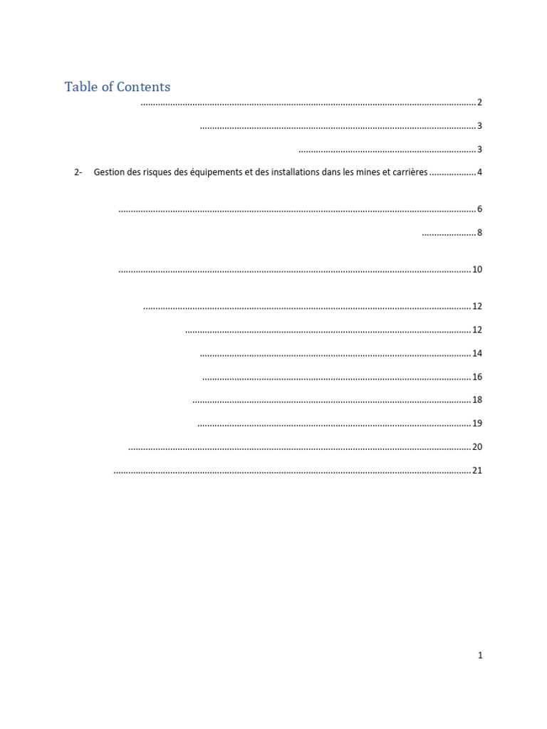 Sécurité Des Équipements Et Des Installations Dans Les Mines Et carri ...
