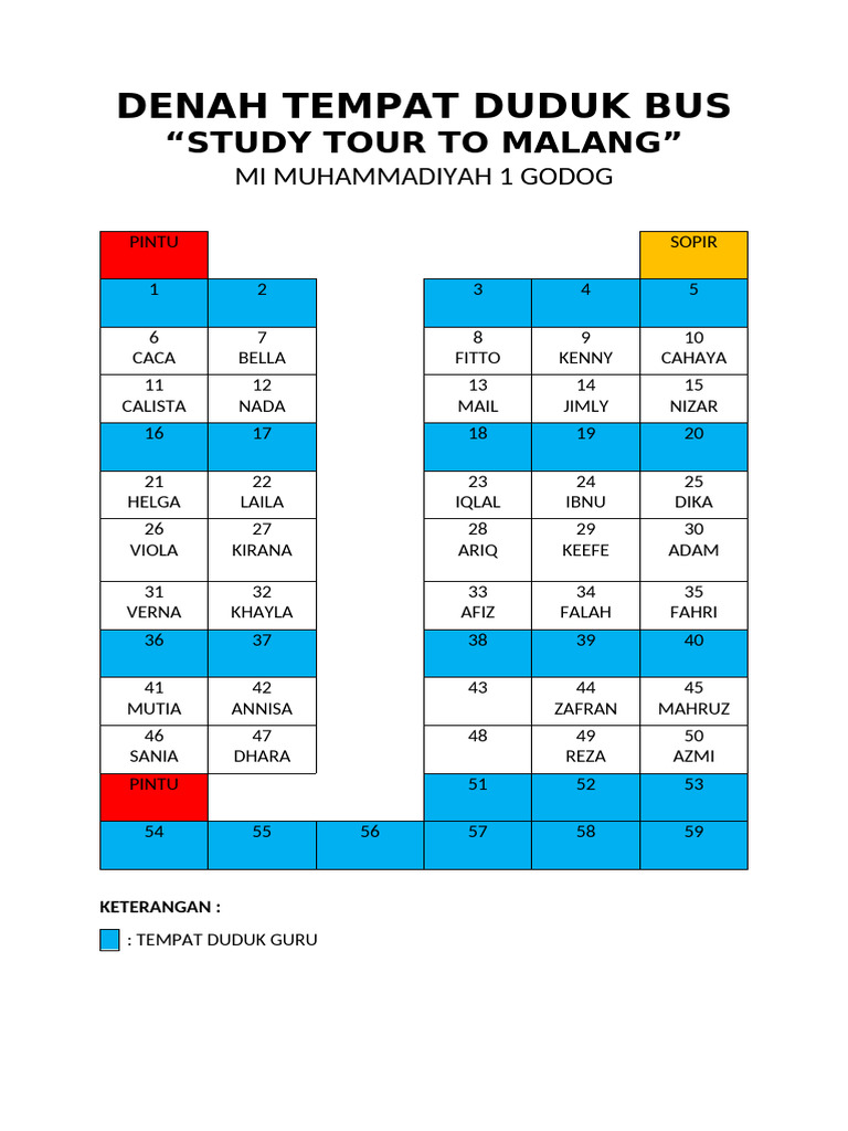 DENAH TEMPAT DUDUK BUS | PDF