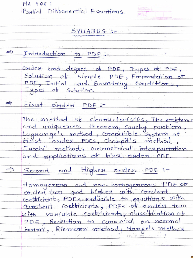Pde Mid Sem Notes Pdf