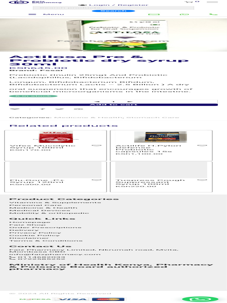 Actilosa Pre & Probiotic Dry Syrup | PDF