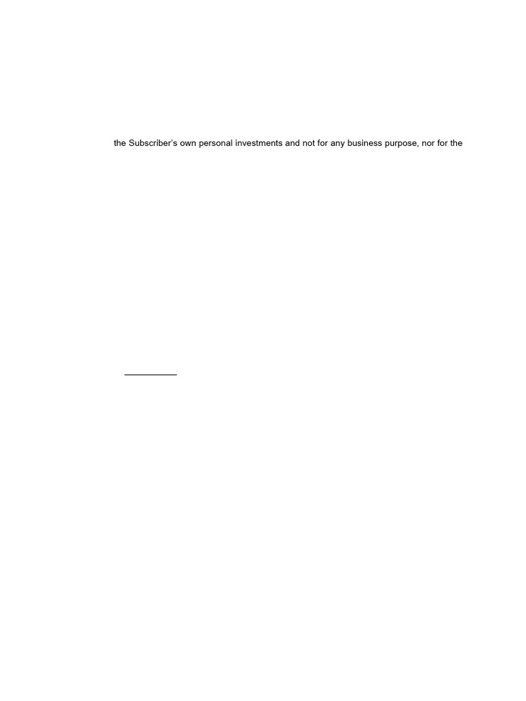 Saudi Exchange Private Use Subscriber Declaration | PDF