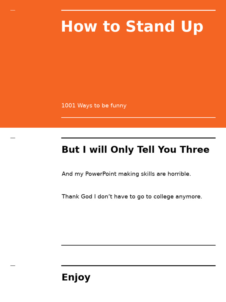 How To Do Stand Up Comedy | PDF | Stand Up Comedy | Jokes