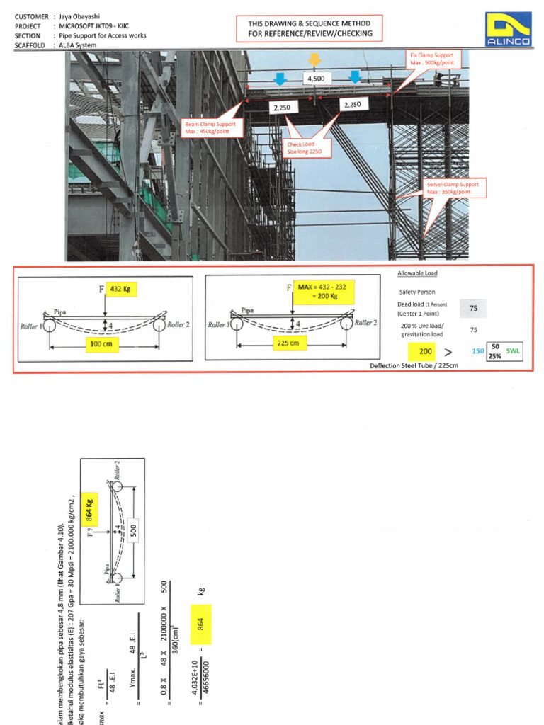 Calculation Pipe Deflection | PDF