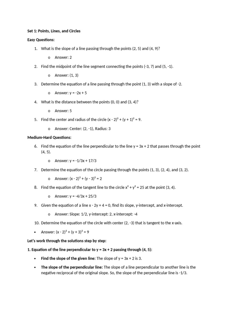 Quiz 1 Analytic Geometry With Ans | PDF | Circle | Line (Geometry)