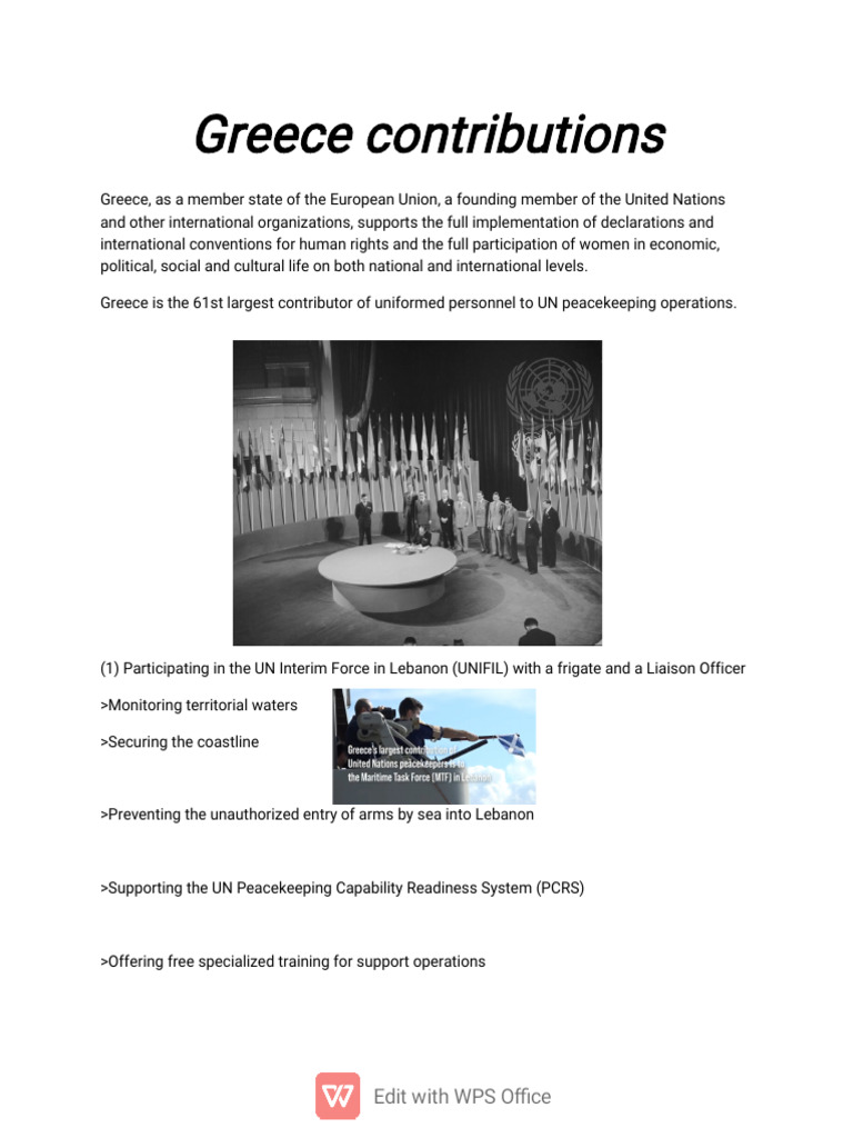 Greece's Role in Human Rights and Peacekeeping | PDF | Refugee | United ...